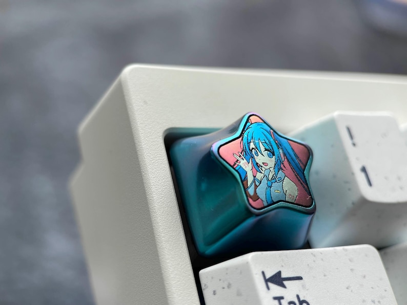 Hatsune Miku Titanium Artisan Custom Metal Anime Color Cherry Keycaps ...
