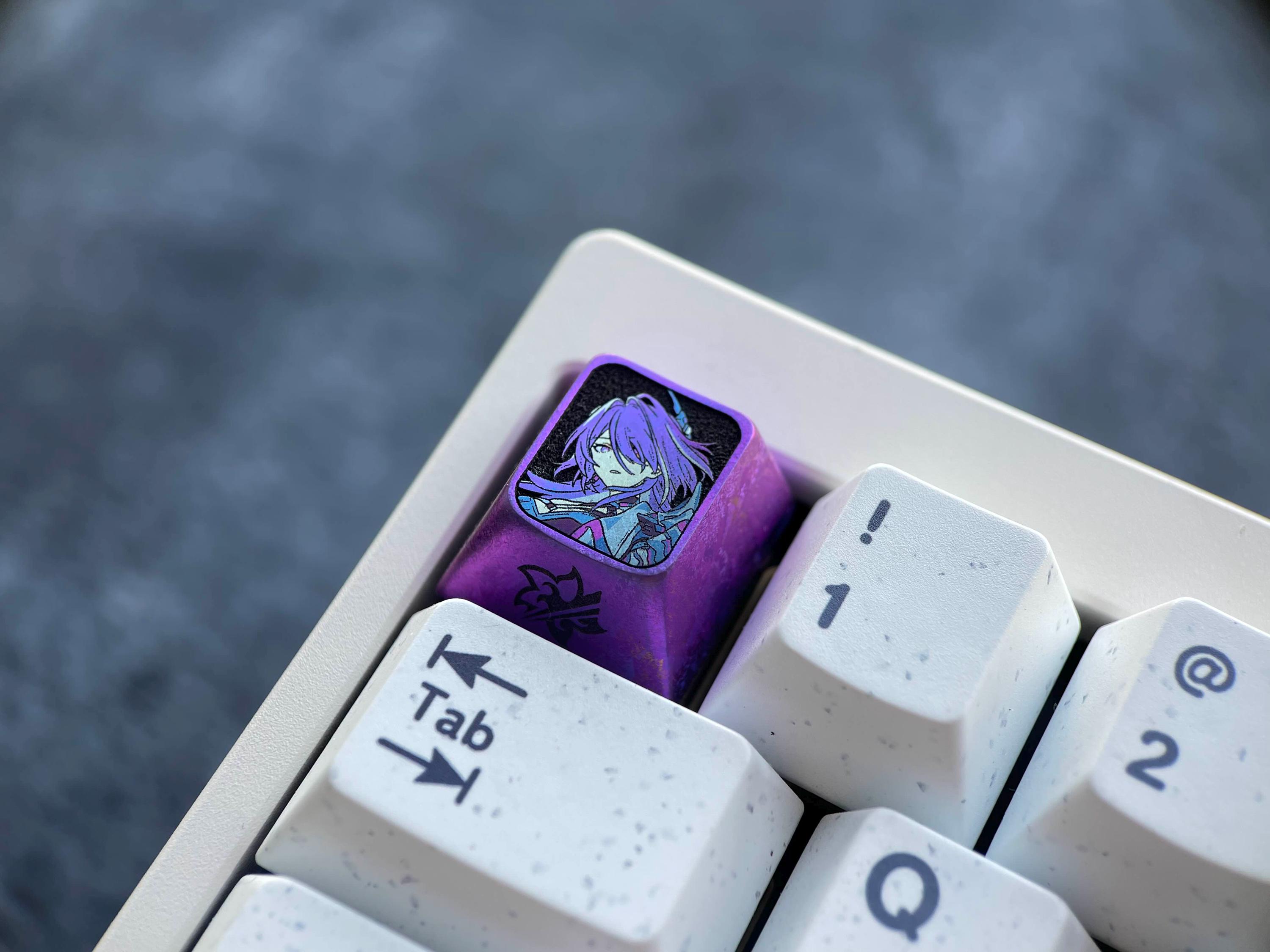 Acheron Titanium Artisan Custom Metal Anime Color Cherry Keycaps - Etsy