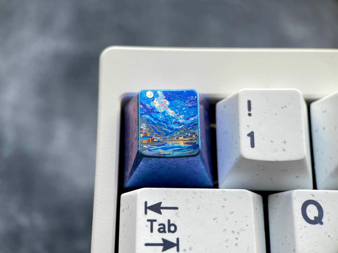 Moon Bay Titanium Artisan Custom Metal Artistic Color Cherry Keycaps - Etsy