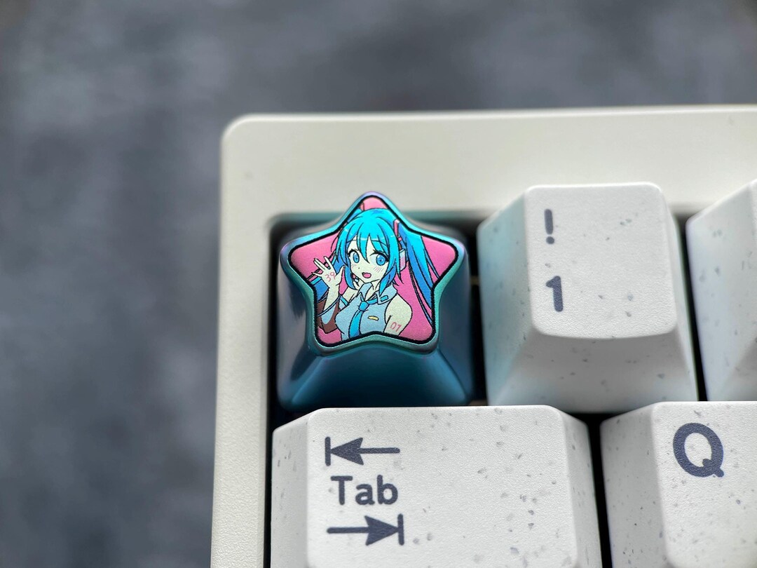 Hatsune Miku Titanium Artisan Custom Metal Anime Color Cherry Keycaps ...
