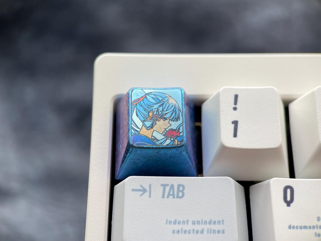 Kamisato Ayaka Titanium Artisan Custom Metal Anime Color Cherry Keycaps ...