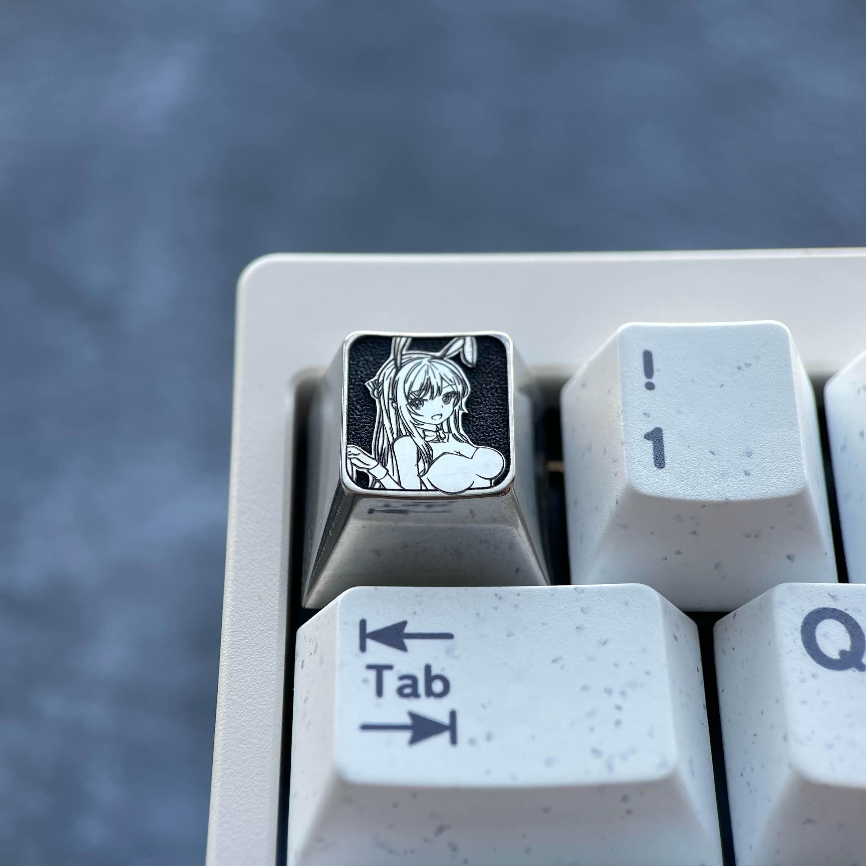 Mai Sakurajima Titanium Artisan Custom Metal Anime Cherry Keycaps - Etsy