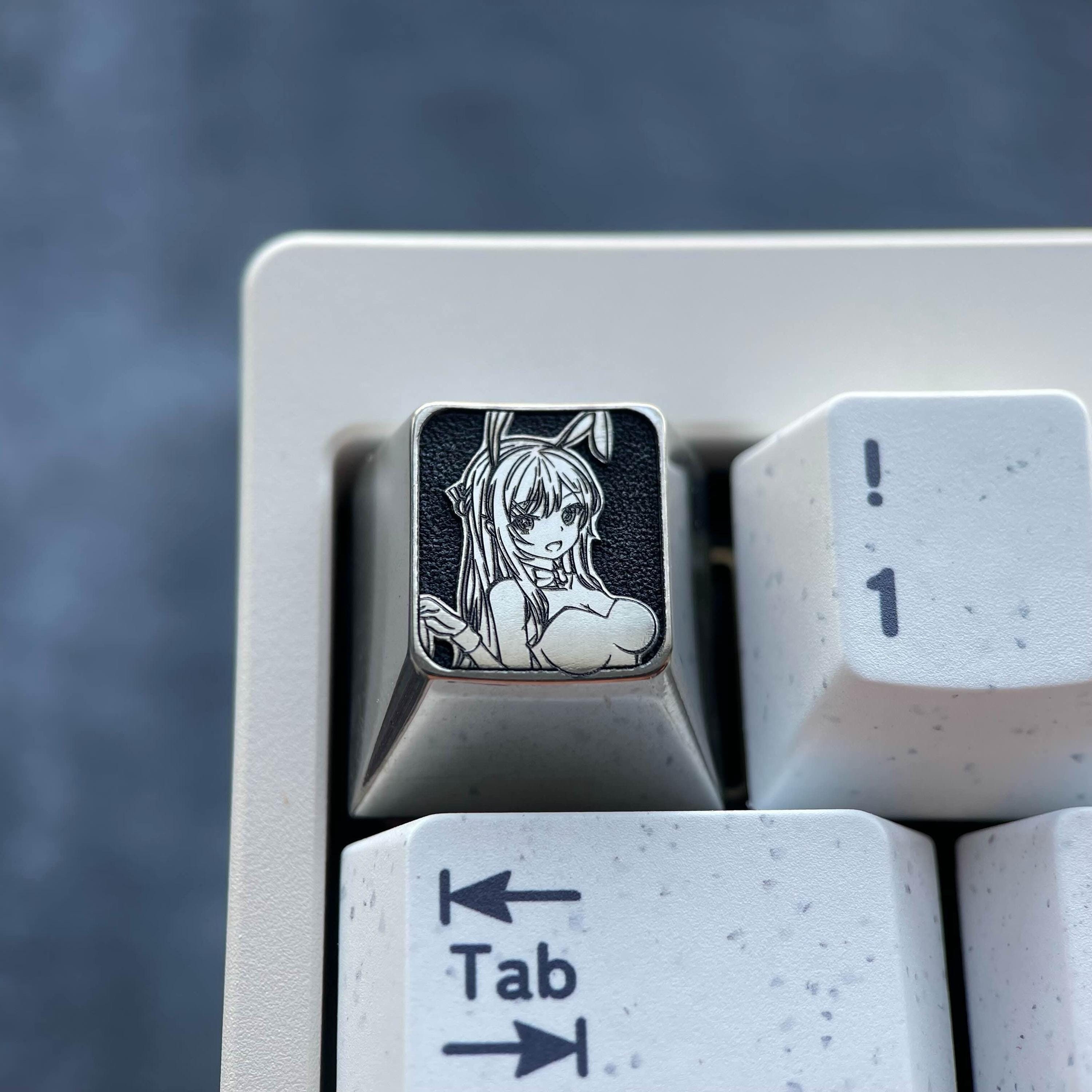 Mai Sakurajima Titanium Artisan Custom Metal Anime Cherry Keycaps - Etsy