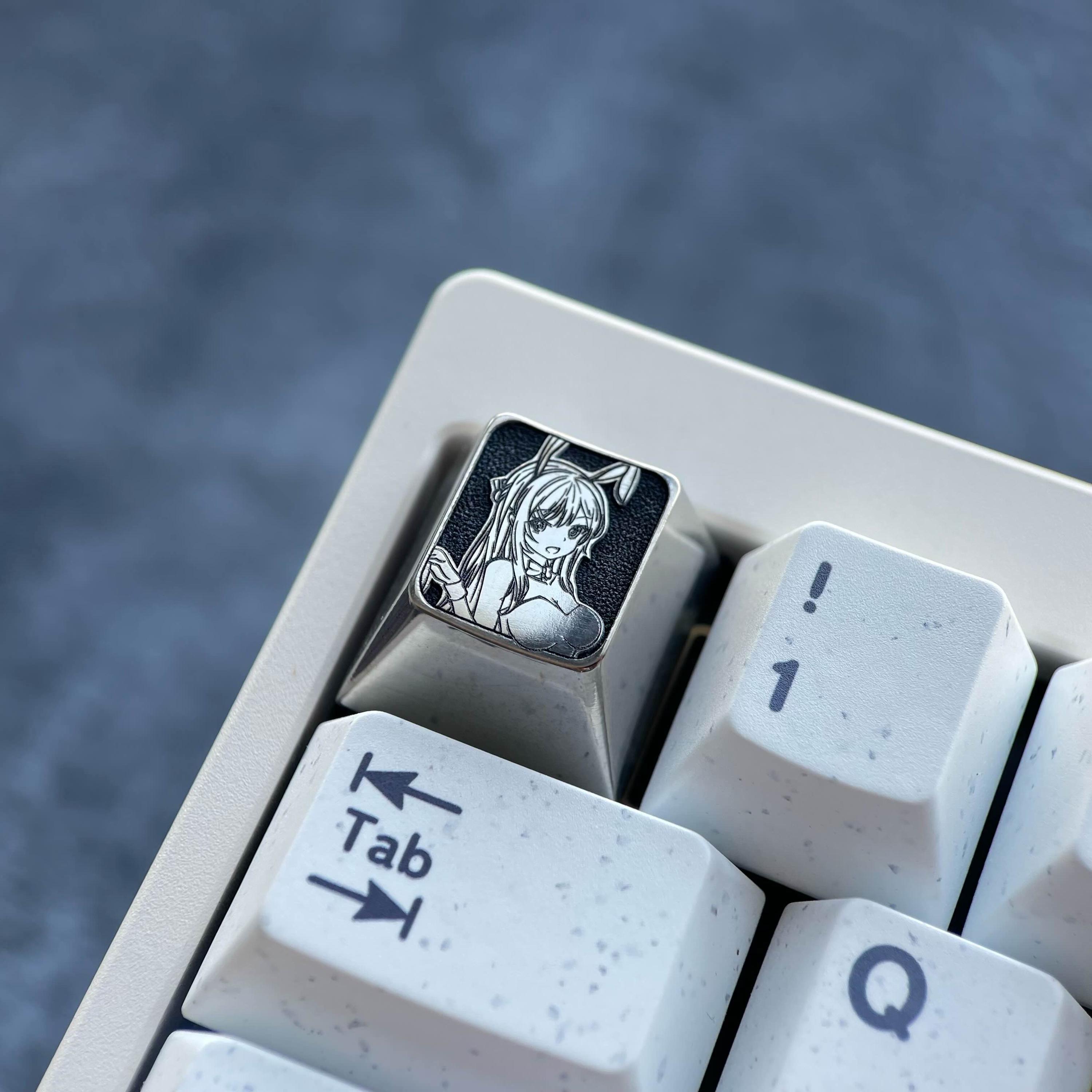Mai Sakurajima Titanium Artisan Custom Metal Anime Cherry Keycaps - Etsy