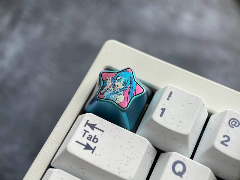 Hatsune Miku Titanium Artisan Custom Metal Anime Color Cherry Keycaps ...