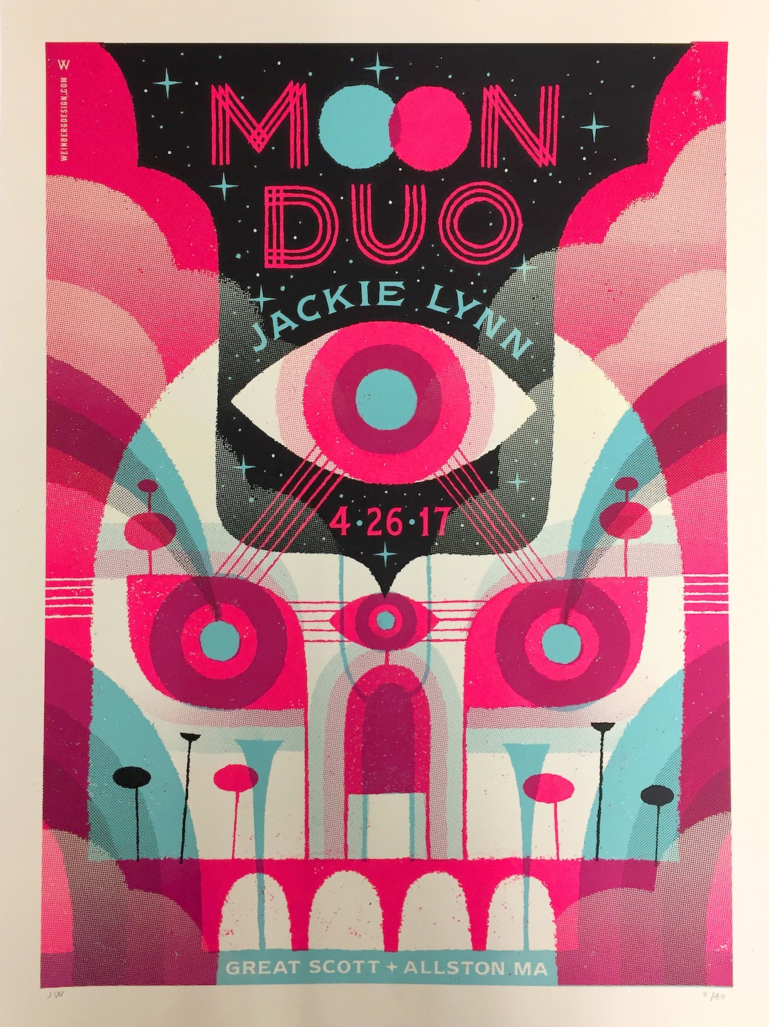 Moon Duo Silkscreen Gigposter - Etsy