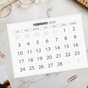 2025 Spanish Calendar, 2025 Monthly Calendar in Spanish, Calendario ...