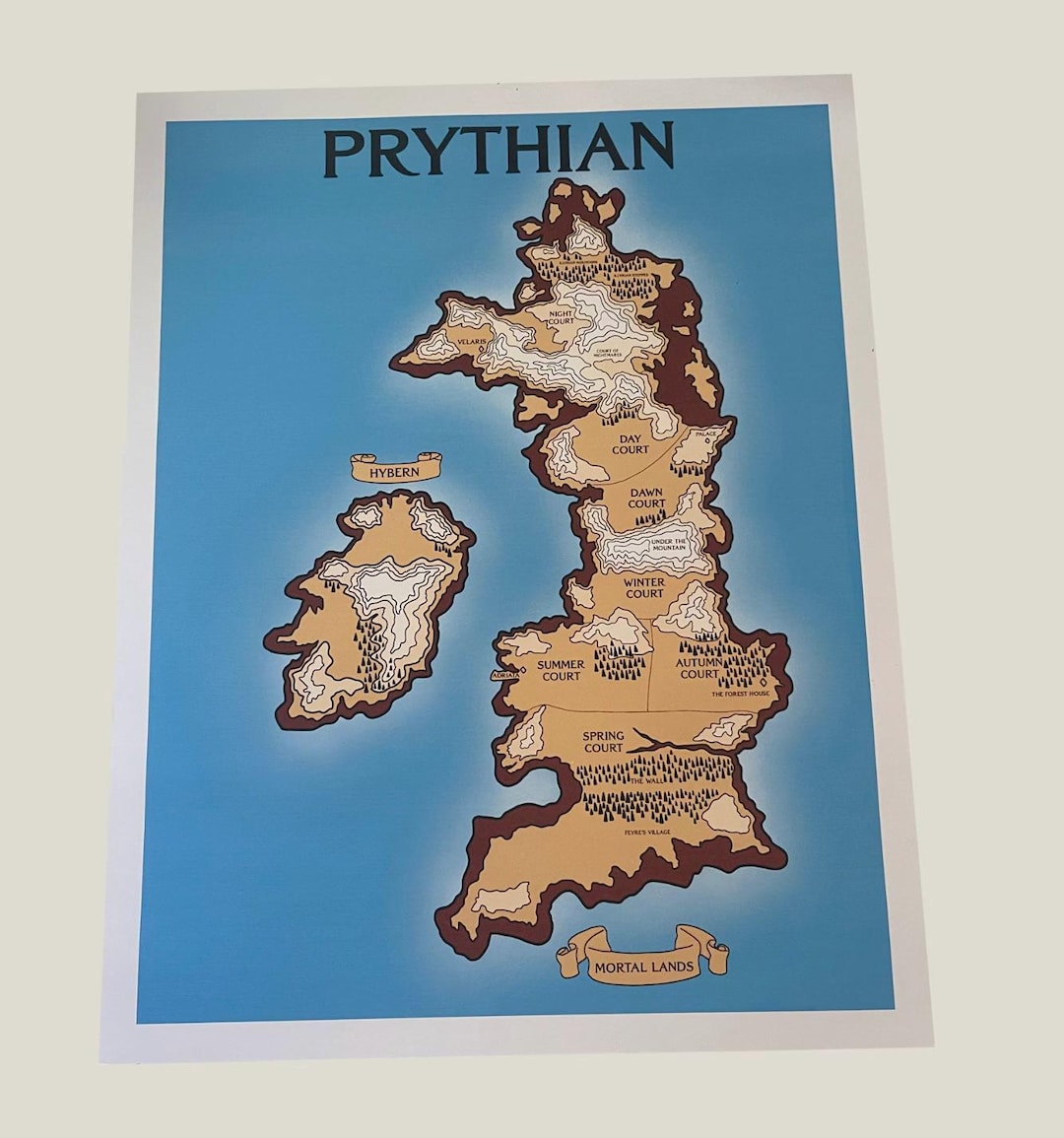 A Court of Thorns and Roses Prythian Map Art Print - Etsy