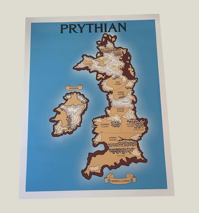 A Court of Thorns and Roses Prythian Map Art Print - Etsy