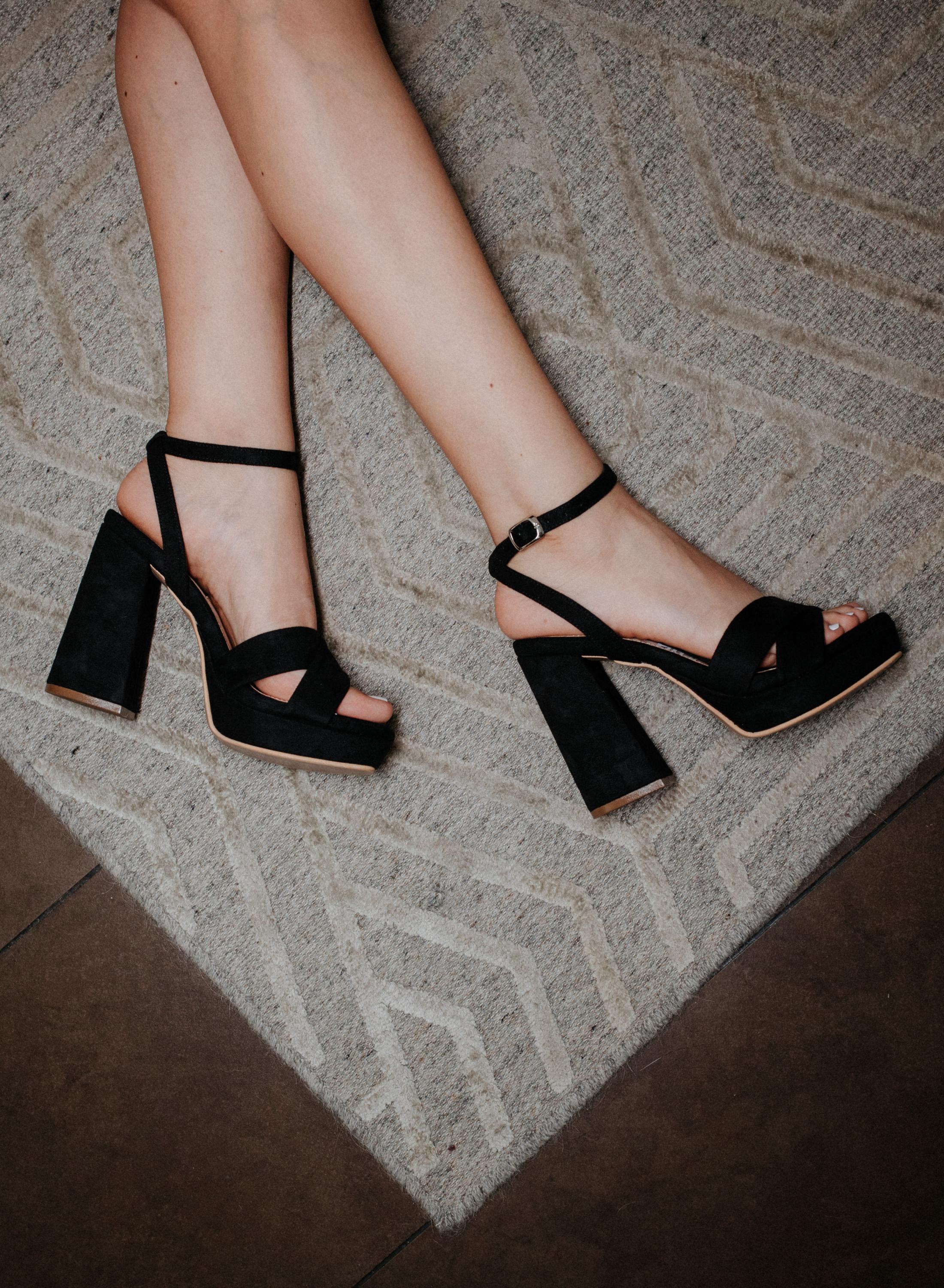 High Heel Platform With Ankle Strap Buckle on and X-strap on Front and ...