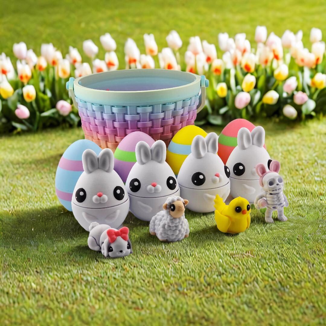 3d Printed Easter Basket With Eggs and Minis - Etsy