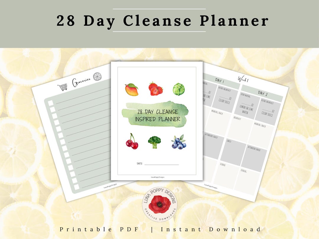 28 Day Cleanse Planner | Detox Meal Planner | Digital Download ...