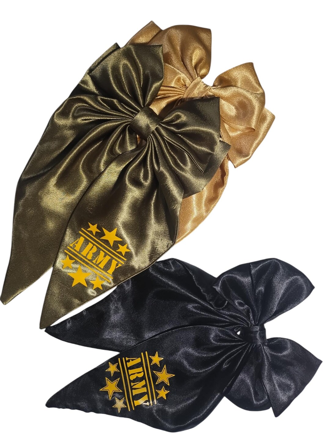 MEDIUM US ARMY Inspired Bow, Army Hair Bow, Camo Hair Bow, Silk Bow. - Etsy