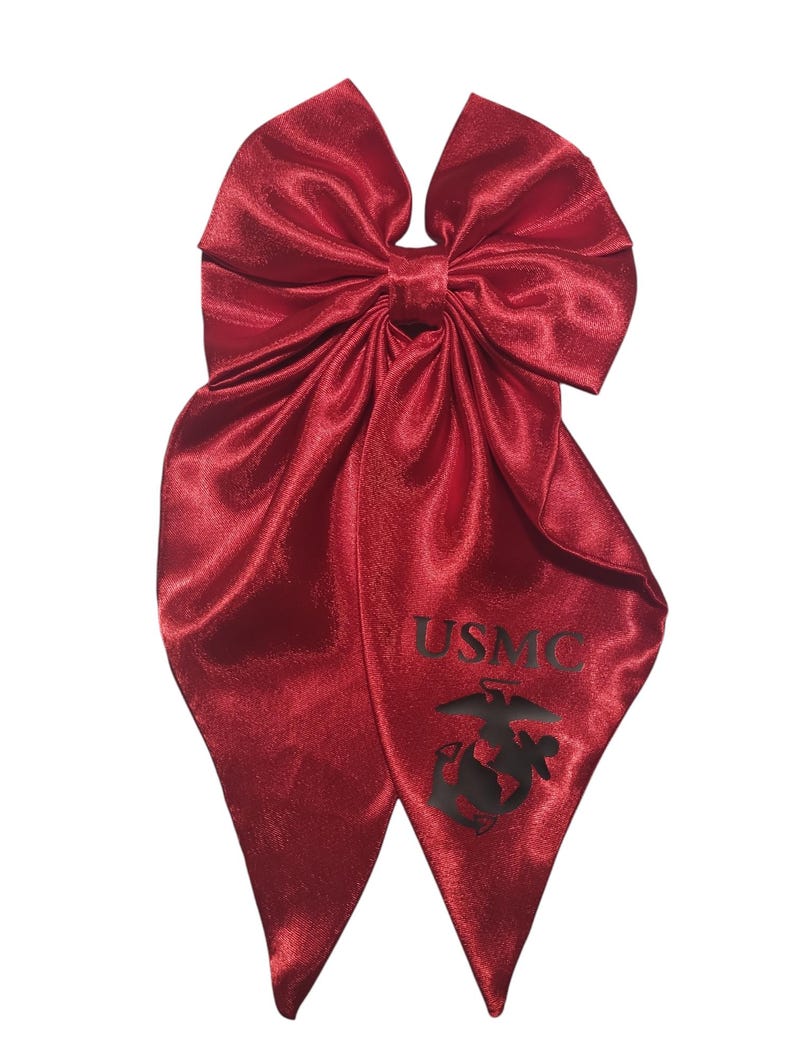 USMC Inspired Bow, Military Hair Bow, Marines Hair Bow, Silk Bow. - Etsy