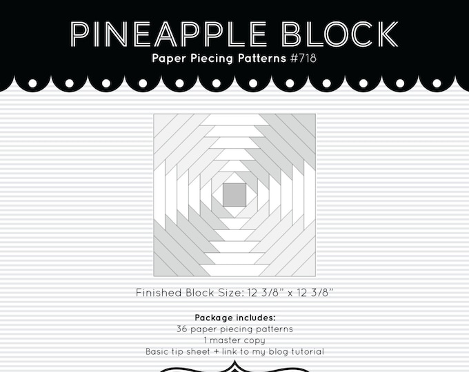 DIGITAL Pineapple Block Paper Piecing Patterns - Etsy