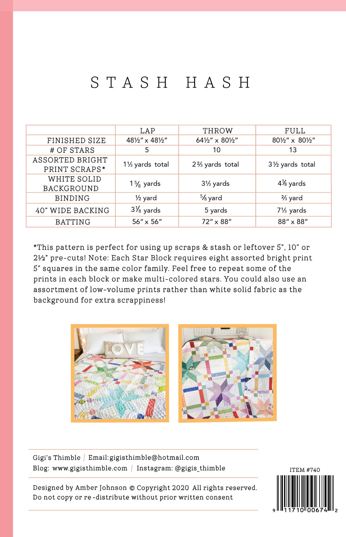 Stash Hash PAPER Pattern 740 | Etsy