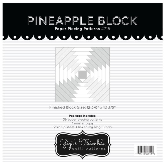 Pineapple Block Paper Piecing Patterns | Etsy Canada