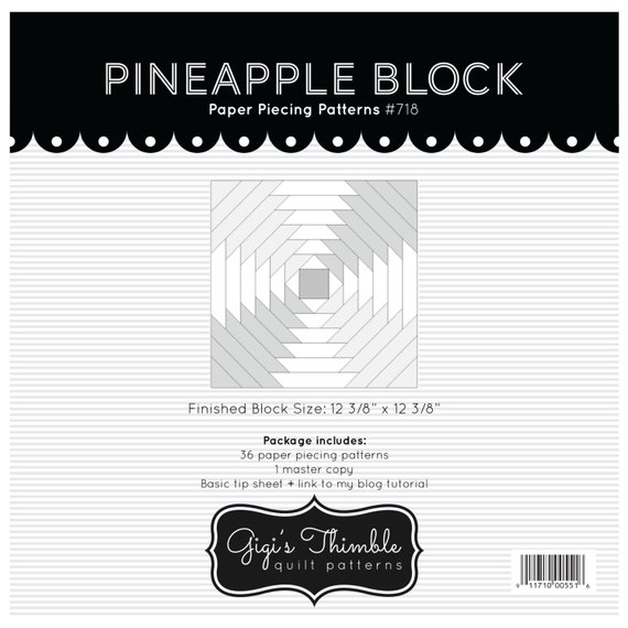 DIGITAL Pineapple Block Paper Piecing Patterns | Etsy