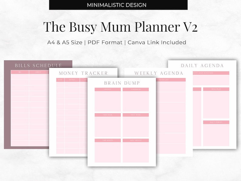 Busy Mum Planner PDF | Printable Daily & Weekly Planner | Chore Chart ...