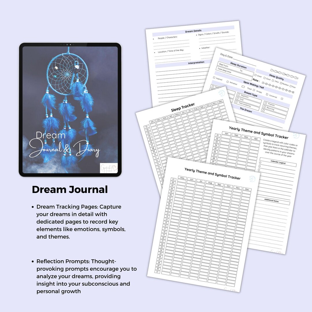 Dream Journal & Planner Printable Dream Tracking Workbook for ...