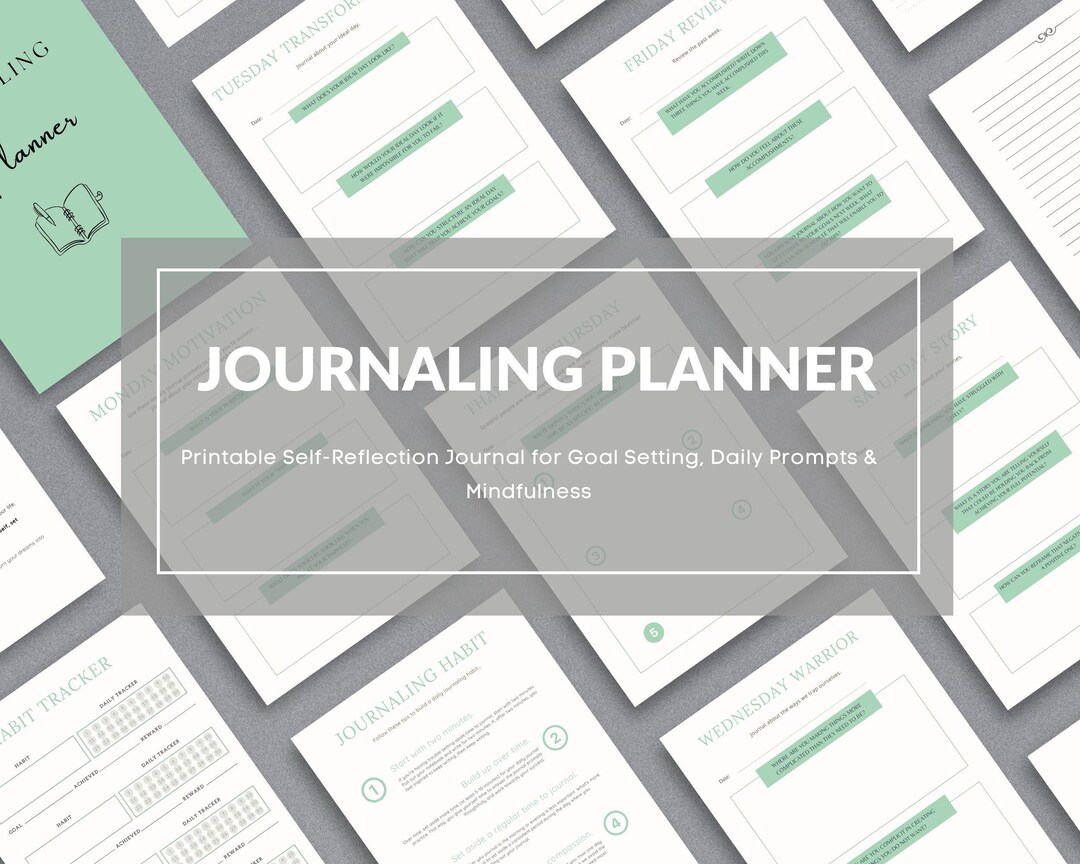 Journaling Planner Printable Self-reflection Journal for Goal Setting ...