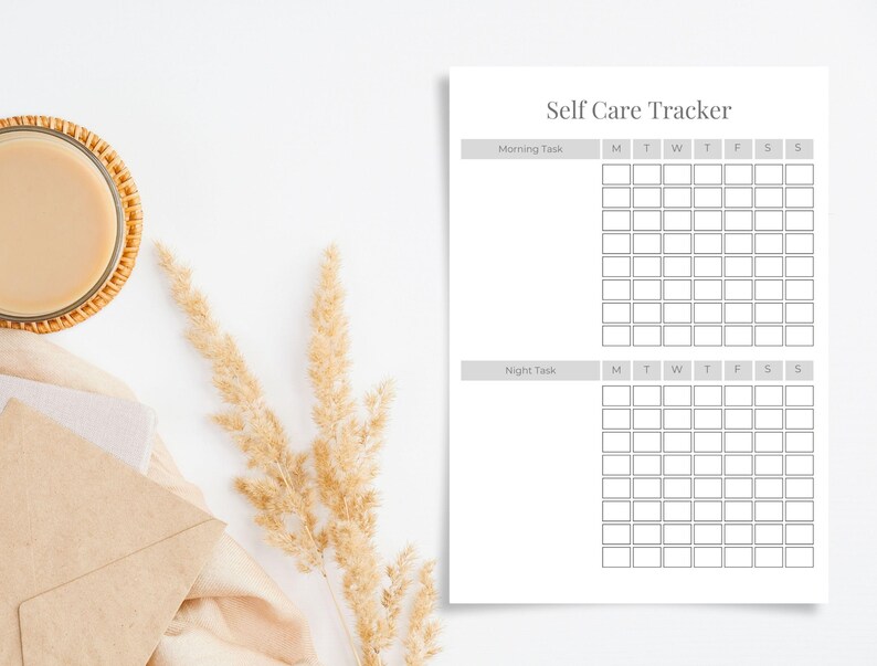 Self Care Tracker Printable | A4 A5 Daily Wellness PDF + Canva ...