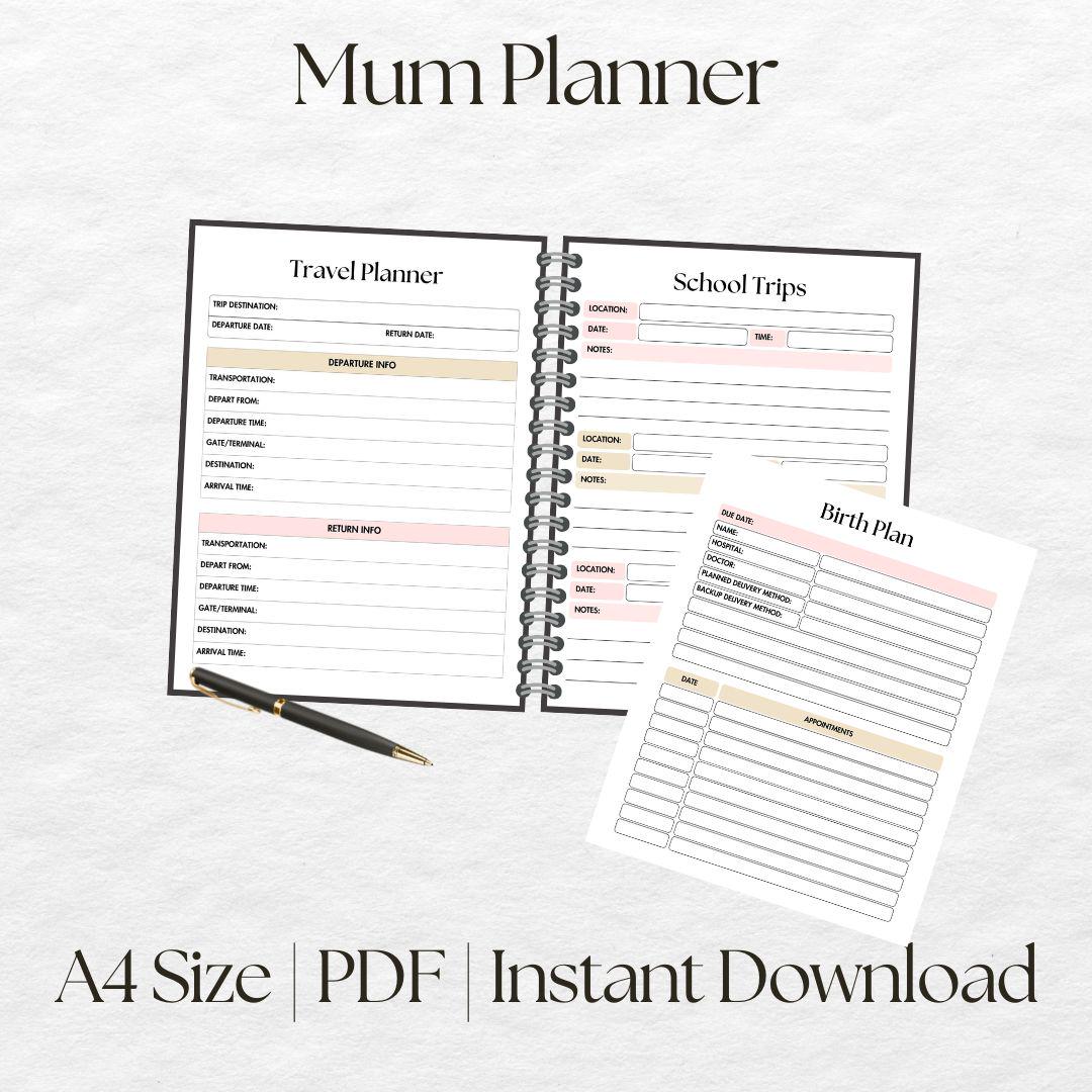 Mum Planner 50 Printable Pages for Family Organization Daily, Weekly ...