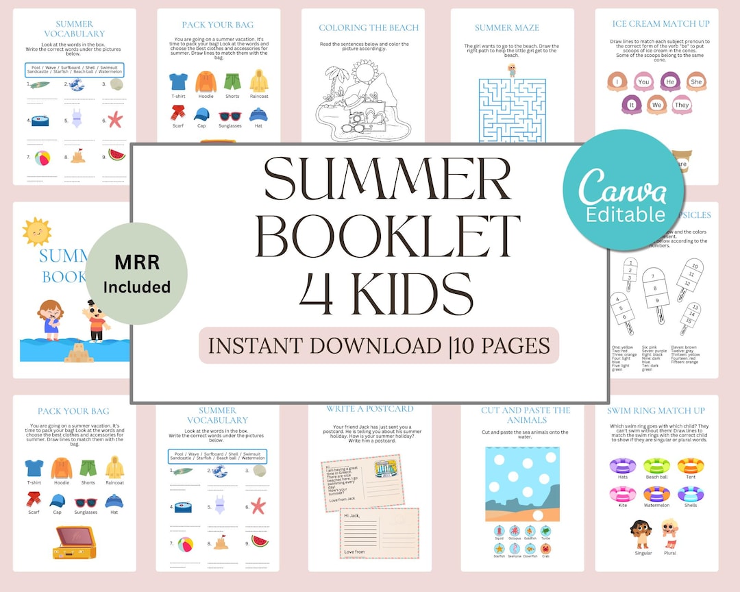 Kids Activity Book Printable (A4 and A5) Instant Download, Canva ...