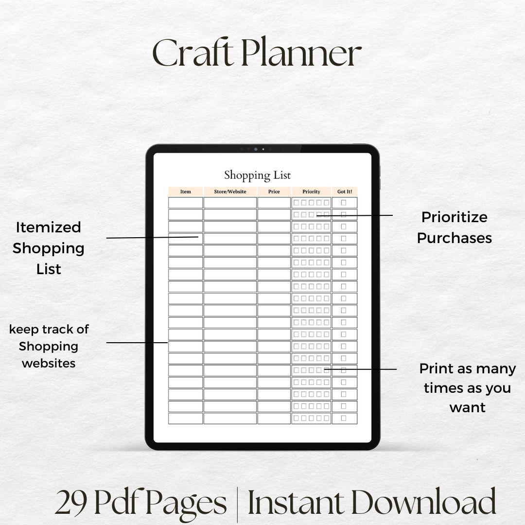 29-page Craft Planner Printable | Comprehensive DIY Project Organizer ...