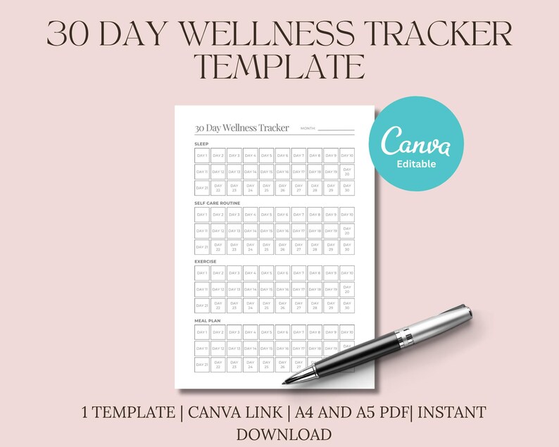 Wellness Workbook Template (A4 &A5) Instant Download, Canva Editable ...