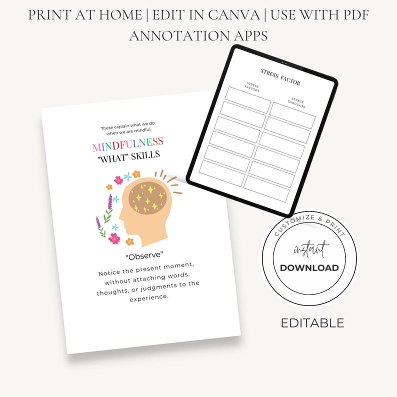 DBT & Therapy Workbook | Printable PDF A4, A5 | Fully Editable Canva ...
