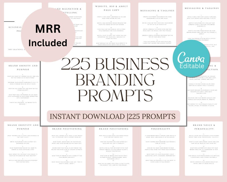 Chatgpt Branding Prompts Canva + PDF | A4 A5 Editable AI Business Identity Guide for Brand Voice ...