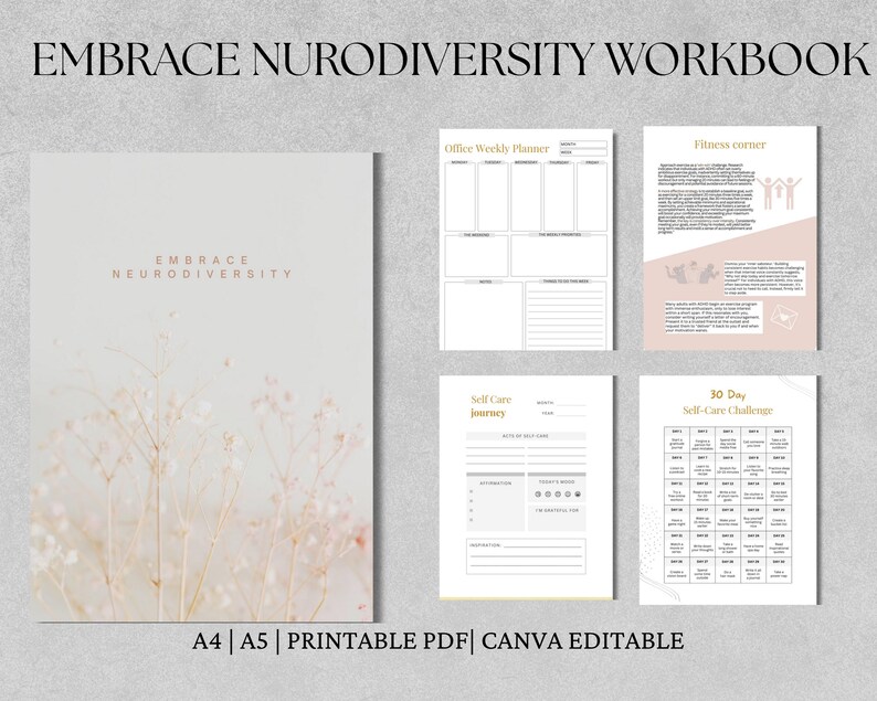 ADHD Planner Printable, Neurodiversity Workbook (A4 & A5 Inserts ...