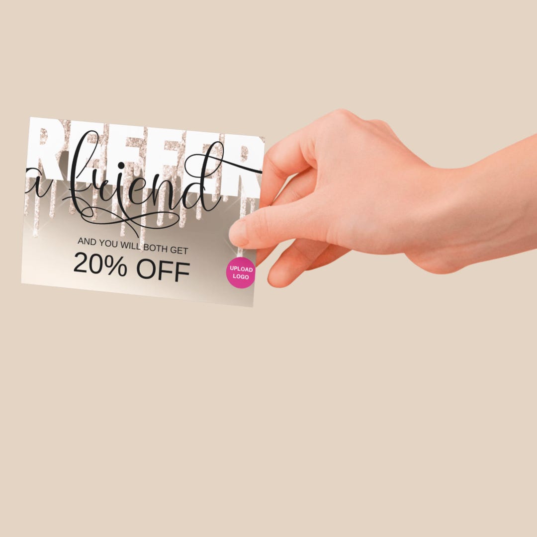 Refer a Friend Card Template Canva Editable | Printable Business ...