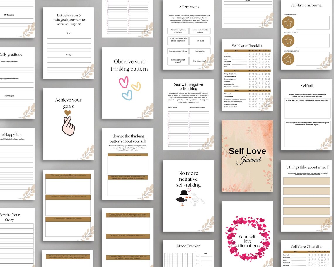 36-page Self-love Journal Printable PDF for Personal Growth, Self-care ...