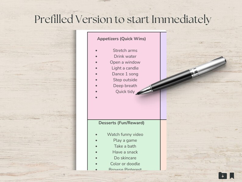 ADHD Motivation Tool: Dopamine Menu Printable (instant Download) - Etsy ...