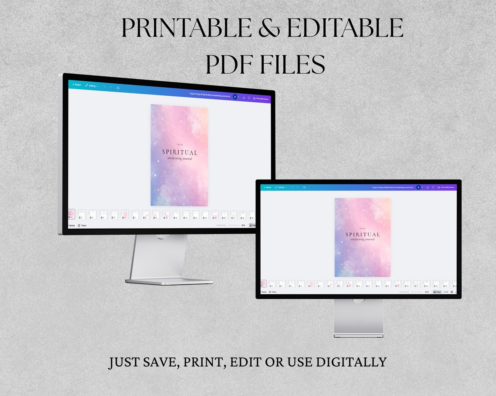 Spiritual Awakening Printable Journal (A4 & A5) Instant Download, Canva ...