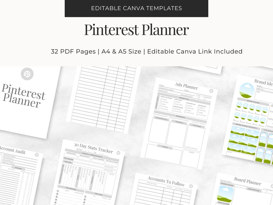Pinterest Planner Template | Pinterest Marketing Strategy Planner ...