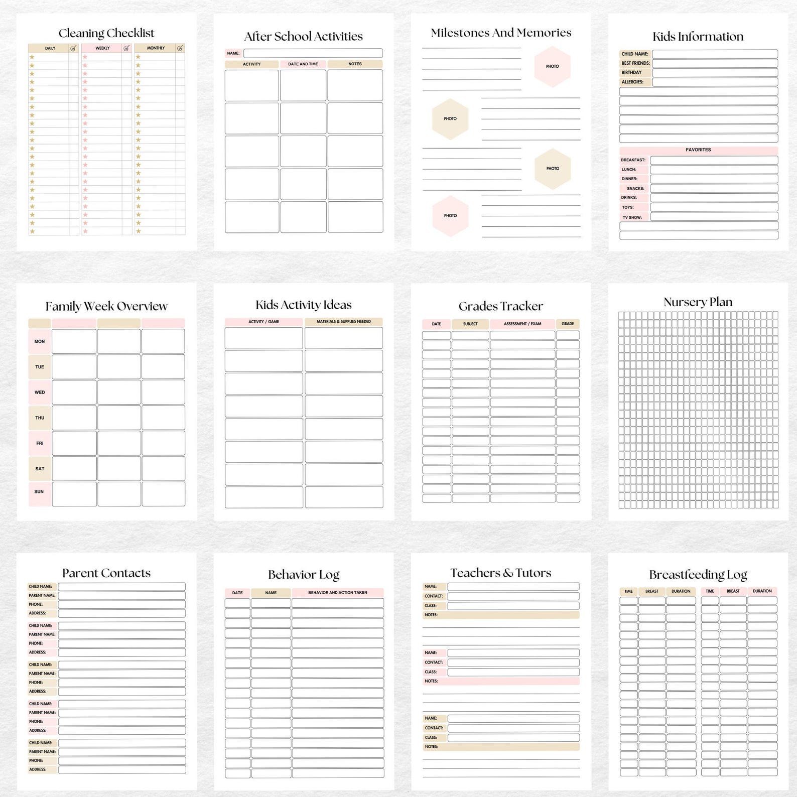 Mum Planner 50 Printable Pages for Family Organization Daily, Weekly ...