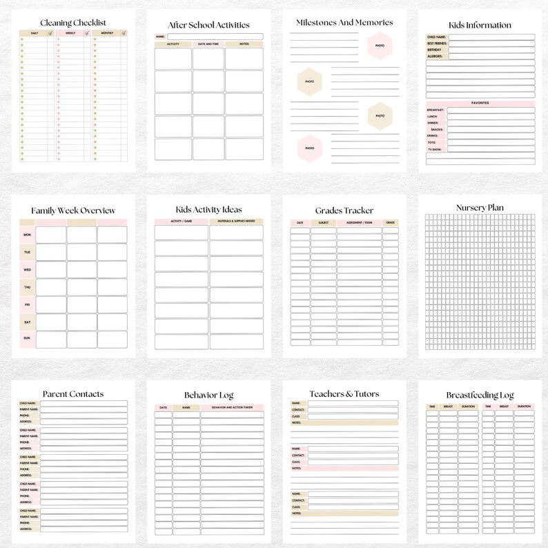 Mum Planner 50 Printable Pages for Family Organization Daily, Weekly ...