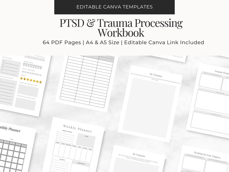 PTSD & Trauma Healing Workbook | Printable Mental Health Journal ...