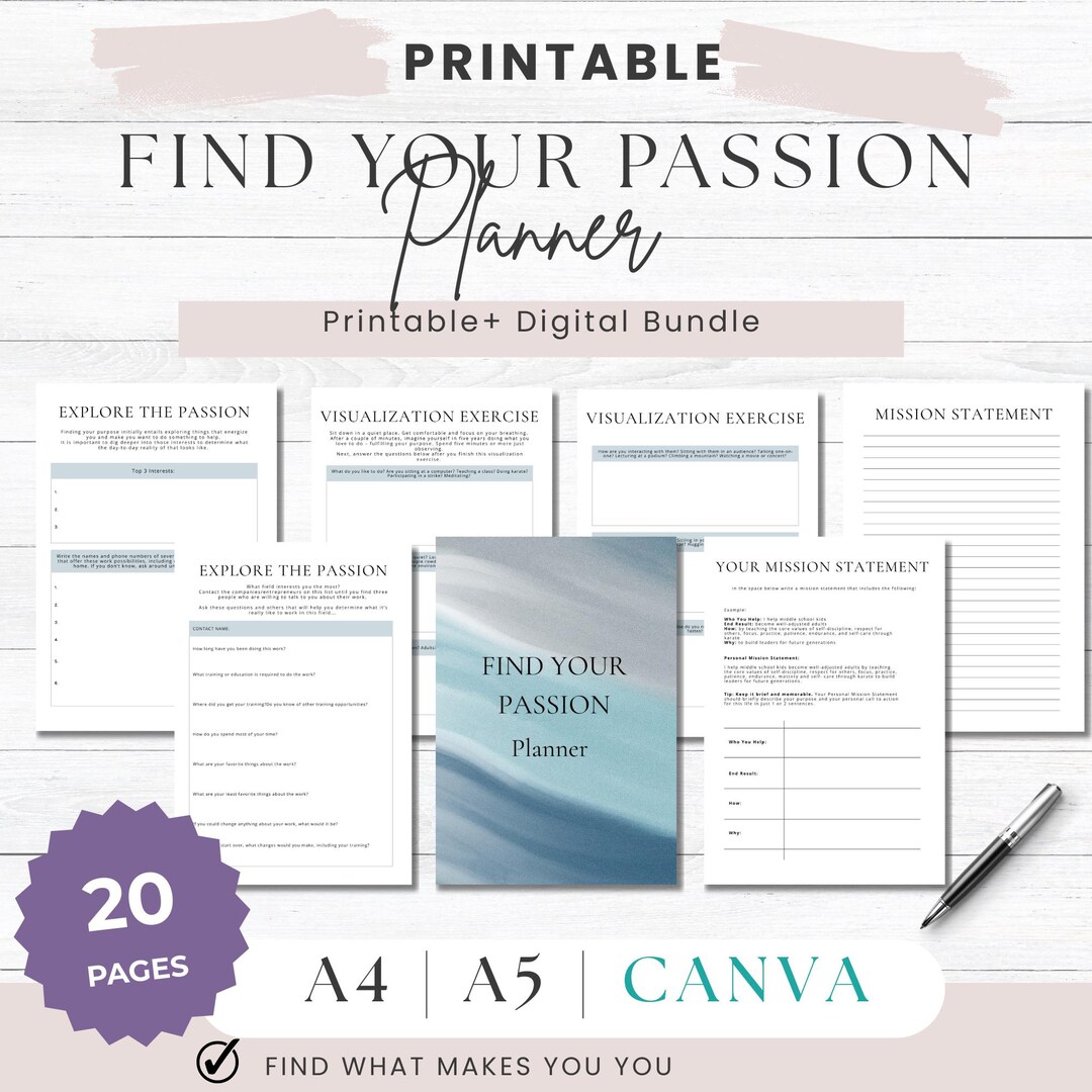 Find Your Purpose Workbook: Life Clarity & Direction Planner - Etsy