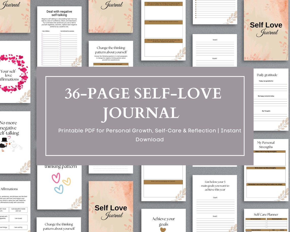 36-page Self-love Journal Printable PDF for Personal Growth, Self-care ...