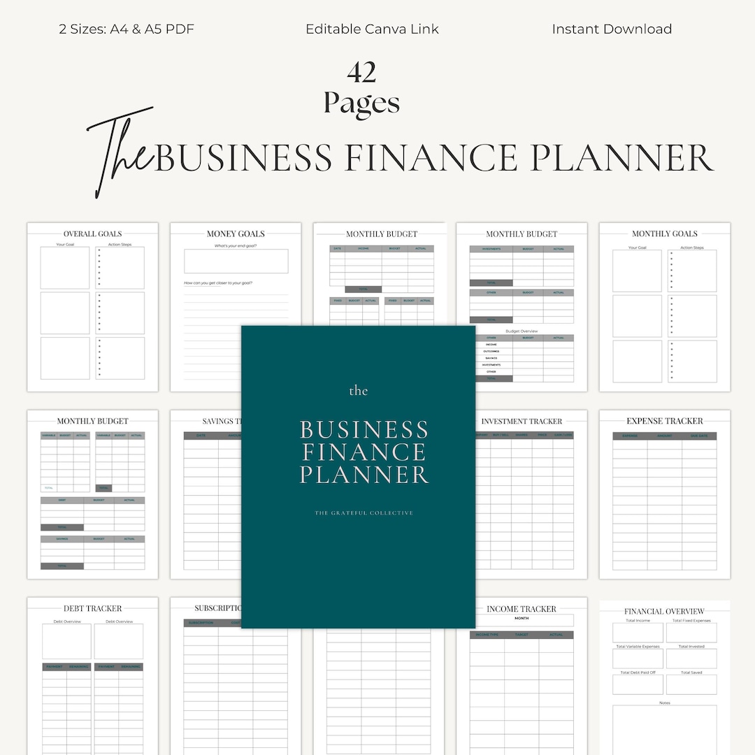 Small Business Budget Planner | Printable PDF A4, A5 | Fully Editable ...