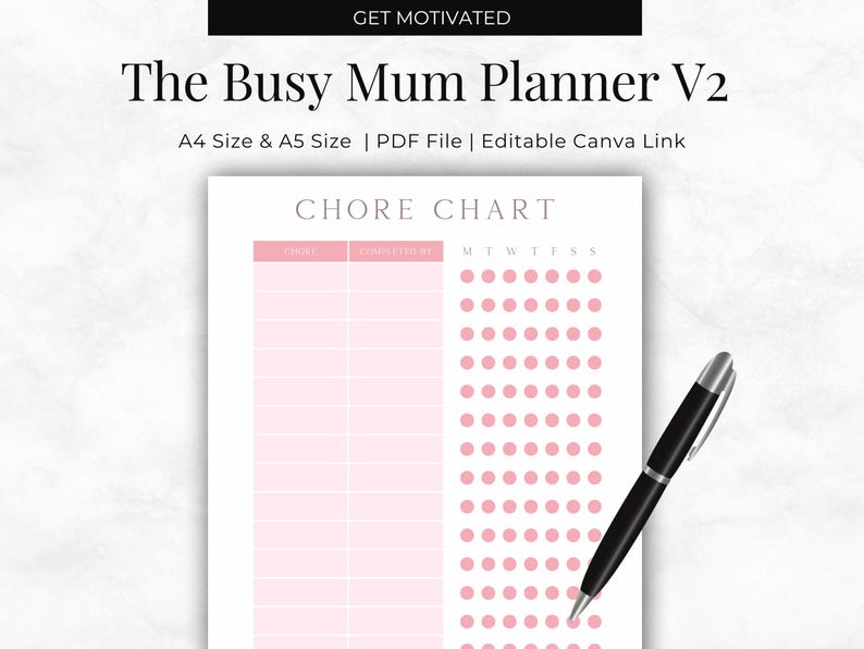 Busy Mum Planner PDF | Printable Daily & Weekly Planner | Chore Chart ...