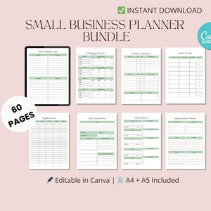 Small Business Planner Canva Template: A4/A5 PDF, Finance & Marketing ...
