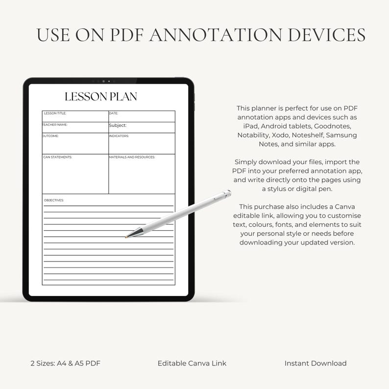 Teacher Planner Printable Template Bundle | Printable PDF A4, A5 ...
