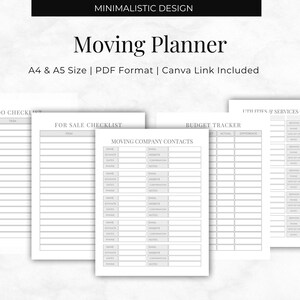 Moving Planner Template PDF With Canva Link, A4 A5 Printable Moving ...