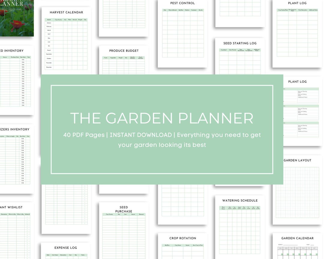Garden Planner PDF | 40-page Printable Planting, Harvest & Garden ...