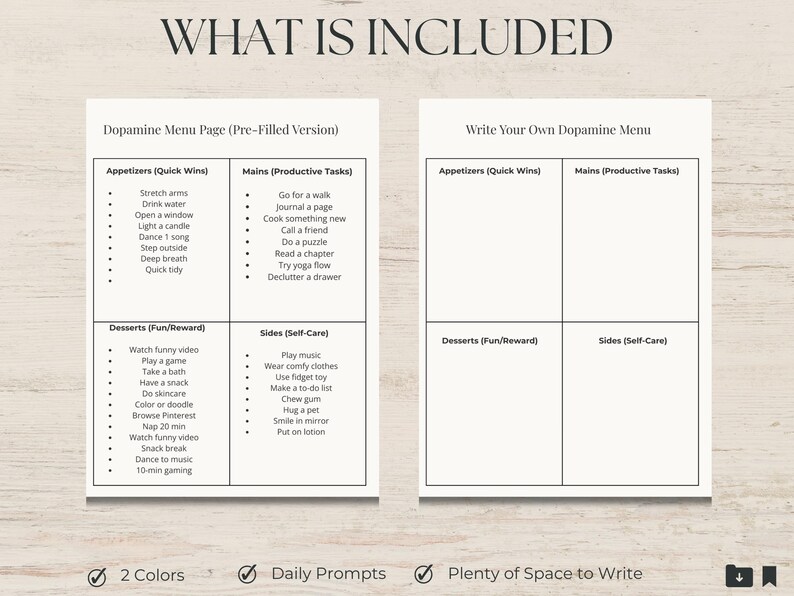 ADHD Motivation Tool: Dopamine Menu Printable (instant Download) - Etsy